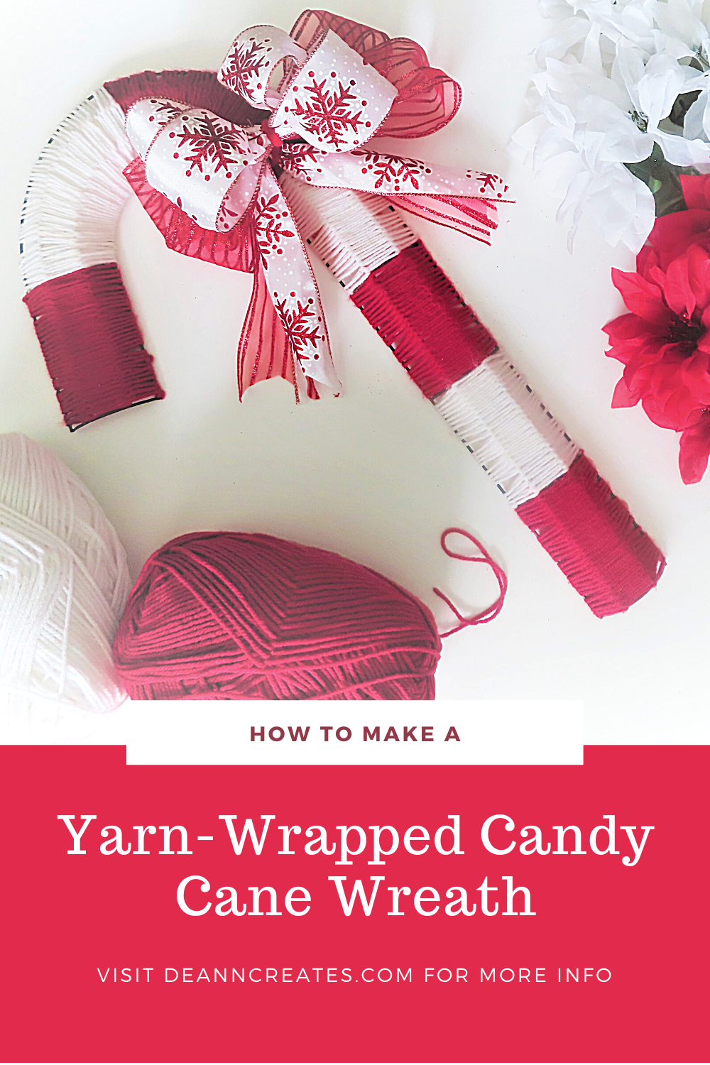 How To Make an Adorable Candy Cane Wreath - DeAnn Creates